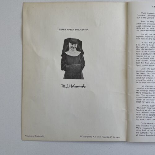 1974 World Famous HUMMEL FIGURINES Catalog Goebel Hummelwerk West ...