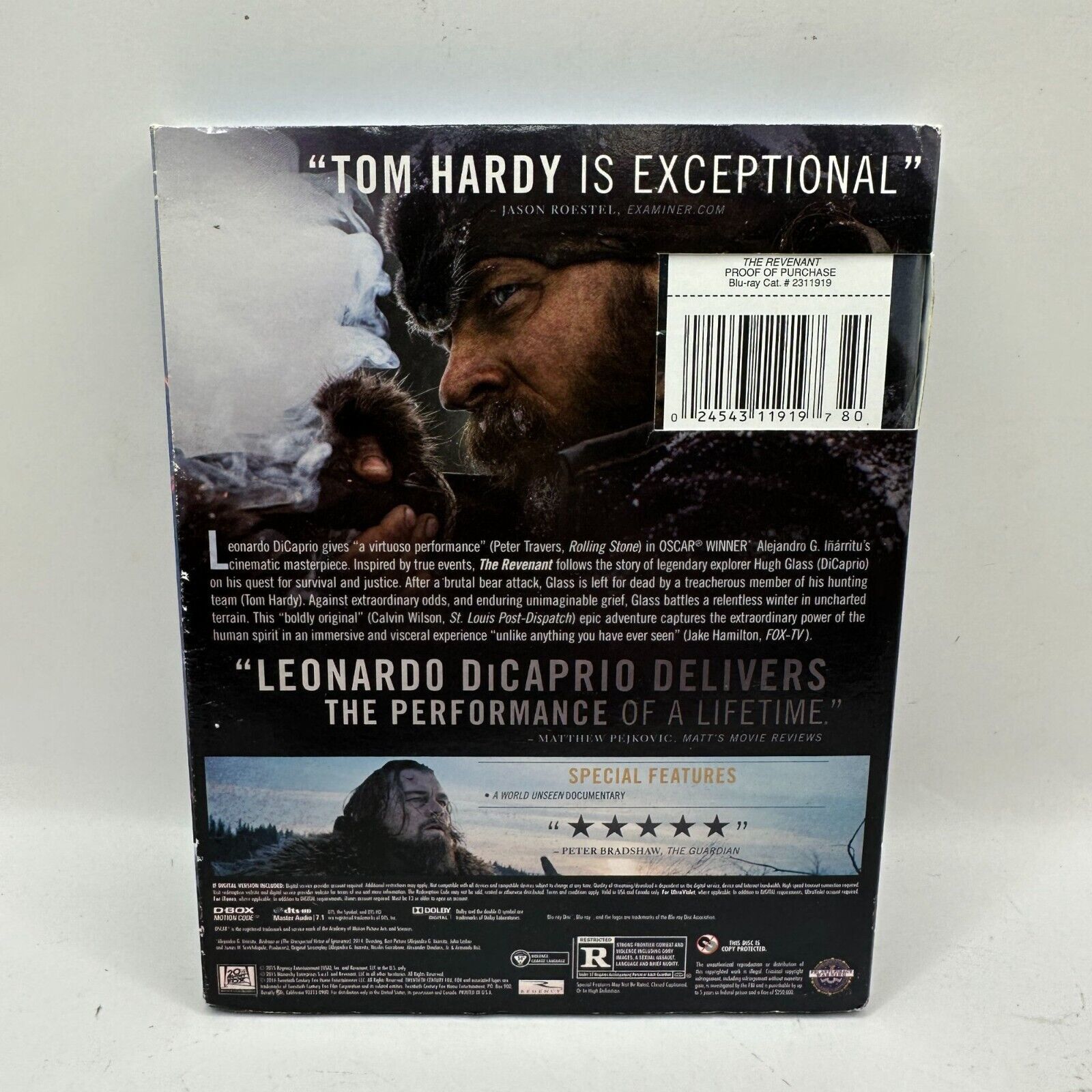 The Revenant Blu-ray Movie Rated R 20th Century Fox Leonardo DiCaprio ...