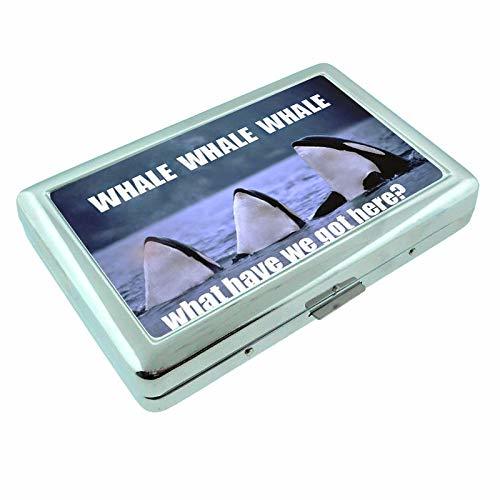 Whale Pun Em1 Hip Silver Cigarette Case Id Holder Metal Wallet 4" X 2. ...