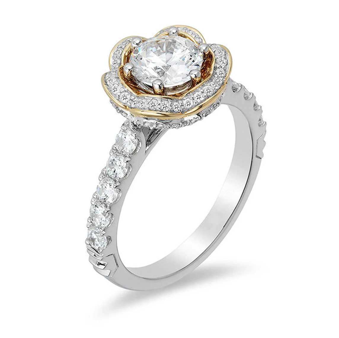 Enchanted Disney Belle 1/4 Ct. TW Round Brilliant Cut Engagement Ring ...