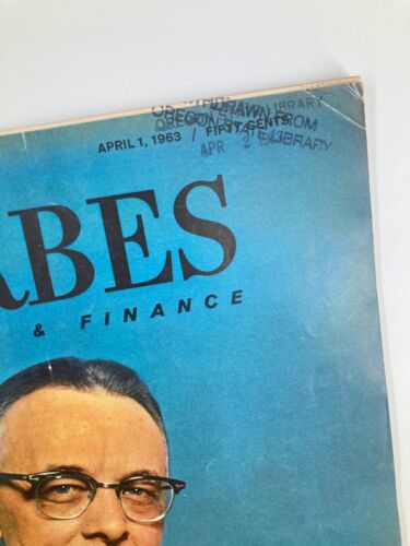VTG Forbes Magazine April 1 1963 Eastman Kodak's William Vaughn No ...