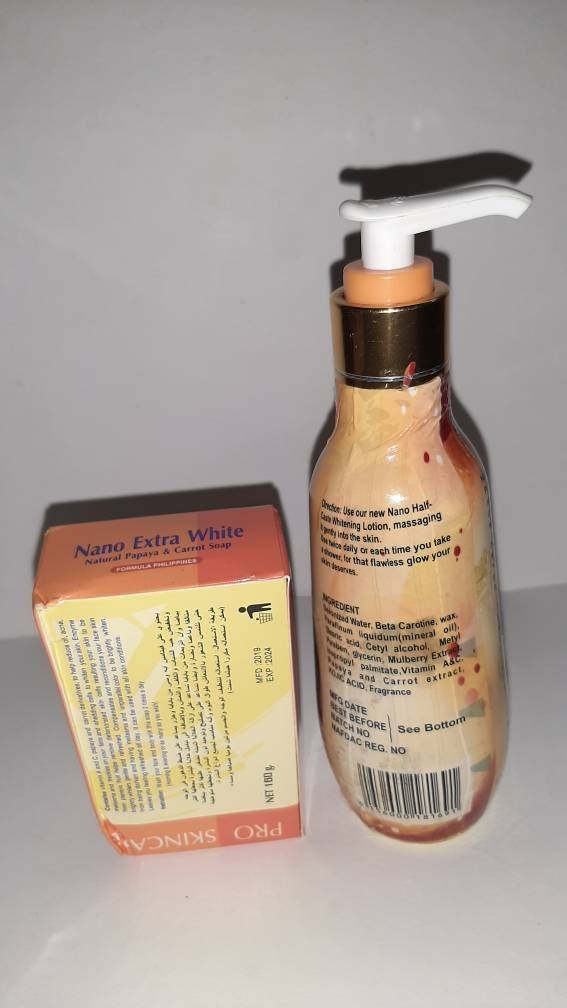 Nano half caste whitening combo:lotion and soap - Lightening Cream