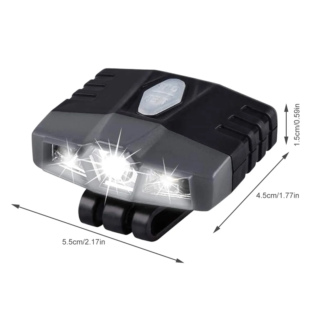 Rechargeable Headlamp Hand-waving Sensor Headlight Clip on Cap Light ...
