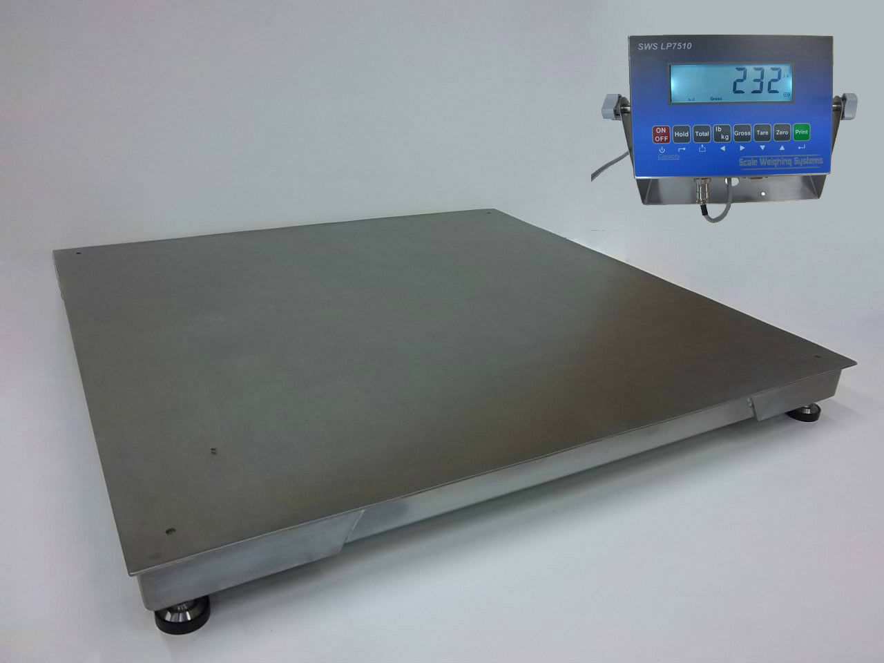 SWS-7620-SS-LCD, 10,000 x 2 lb, All Stainless-Washdown 5' x 5' Floor ...