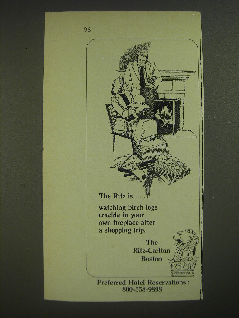 1974 The Ritz-Carlton Boston Hotel Ad - The Ritz is.. Watching birch ...