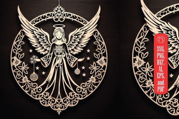 Christmas Angels Laser Cut SVG - Digital Art