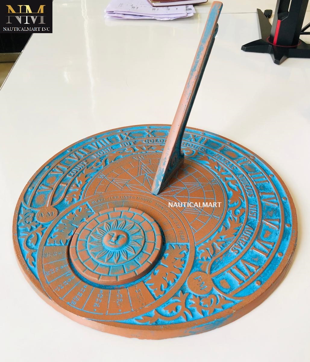 NauticalMart Perpetual Calendar Sundial, Copper Verdi Rust Proof Home & Garden - Sundials