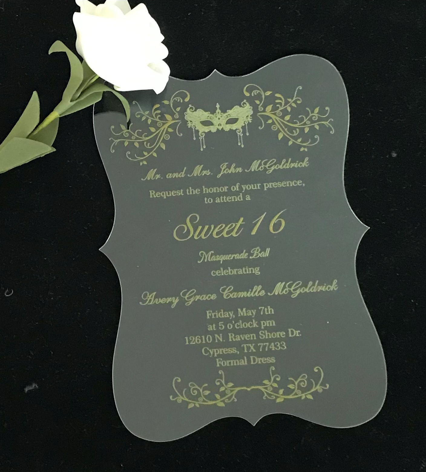 Sweet 16th Acrylic Birthday Invitation,10pcs Custom Laser Cut Acrylic ...