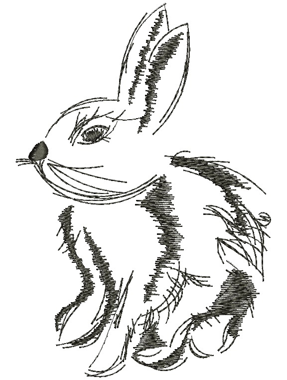 Rabbit. Low Stitch Count Machine Embroidery Design, Instant Download ...