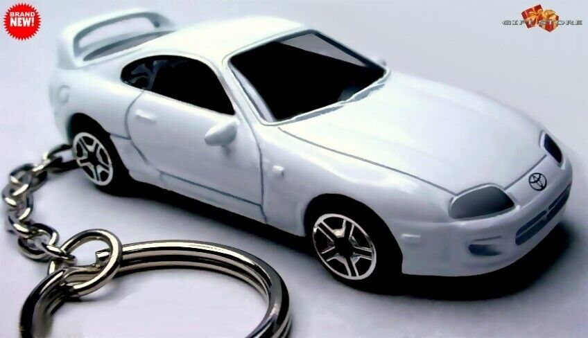 HTF KEY CHAIN WHITE TOYOTA SUPRA A80 FAST & FURIOUS PAUL WALKER TRIBUTE ...