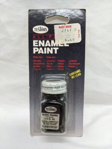 Testors Gloss Black 1147C .25 FL Oz Enamel Paint - Paints