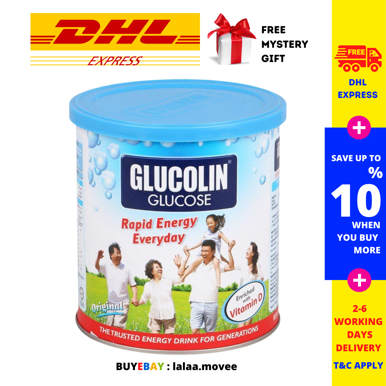 2 X Glucolin Glucose Powder (ORIGINAL FLAVOUR) 420G Instant Energy ...