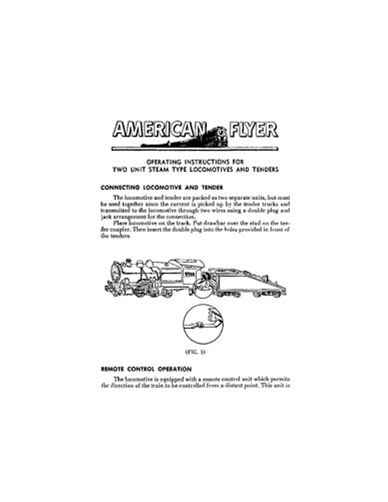 AMERICAN FLYER Later Steam Engines 21004 INSTRUCTIONS S GAUGE- Copy of ...