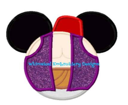 Mickey Aladdin Machine Embroidery Applique Design - Digital Art