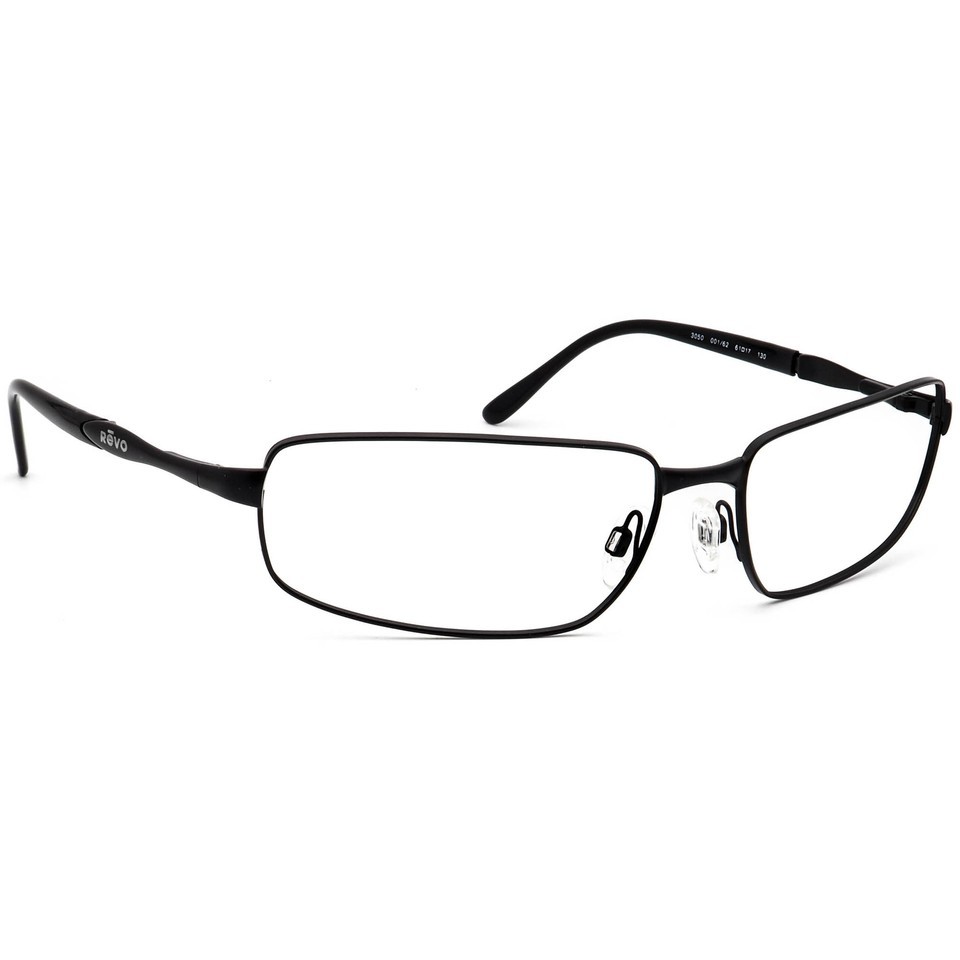 Revo Sunglasses Frame Only 3050 001 Matte Black Rectangular Metal Italy ...