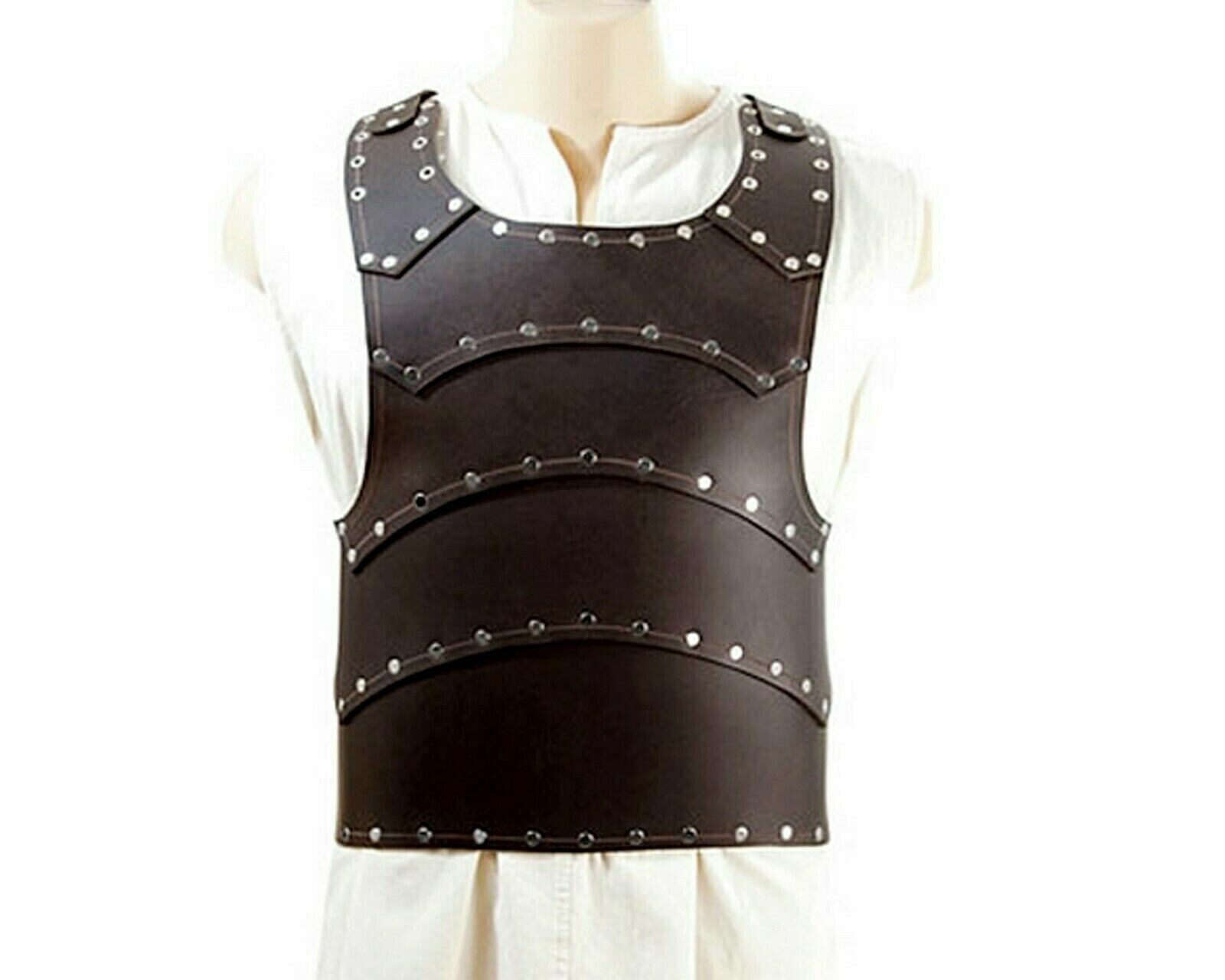 Medieval Replica Knight Leather Armor Cuirass Cosplay Larp Brown ...