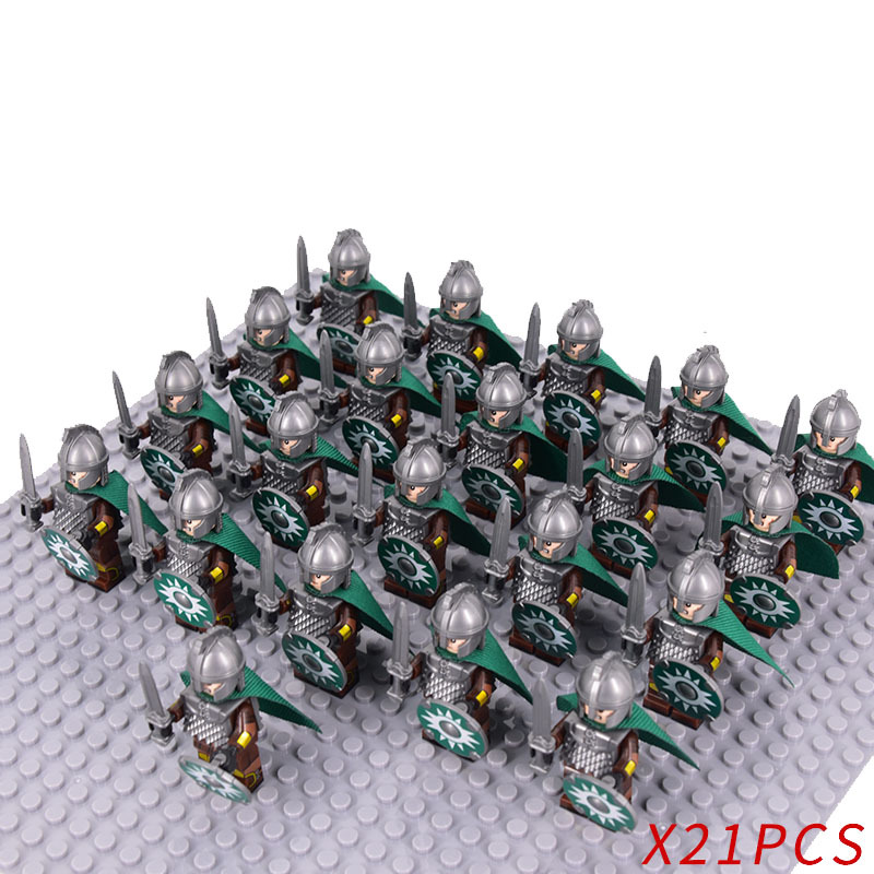 21pcs Rohan Heavy Shortswords Infantry Army Minifigures Set - Building ...
