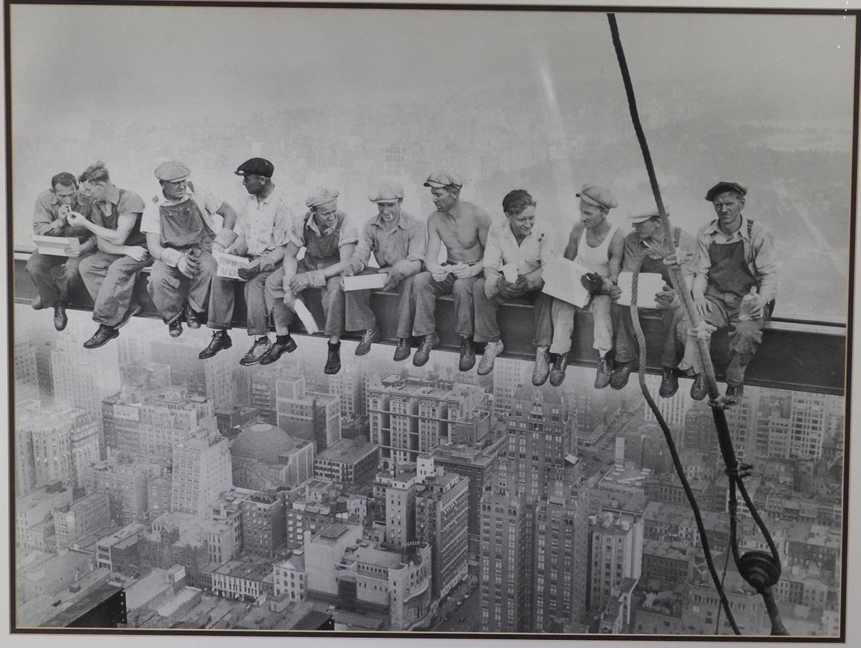 Large Framed Photograph Construction Workers Girder Empire State ...