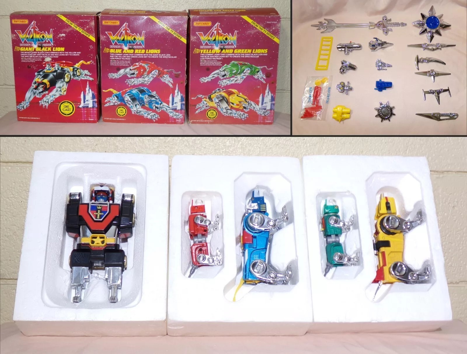 MINT VOLTRON LIONS COLLECTORS SET-Matchbox-1st Release-MIB-Diecast-1981 ...