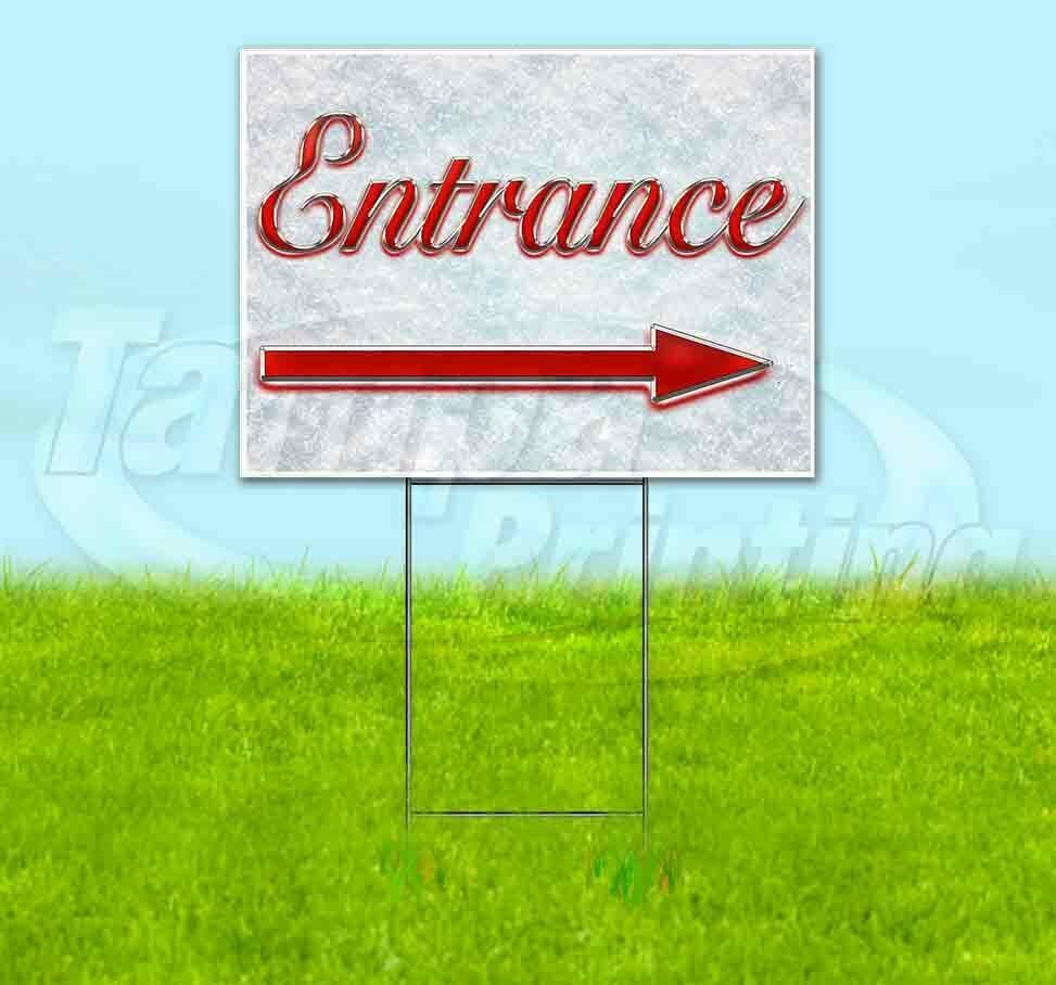 ENTRANCE RIGHT ARROW Yard Sign Corrugated Plastic Bandit Lawn ...