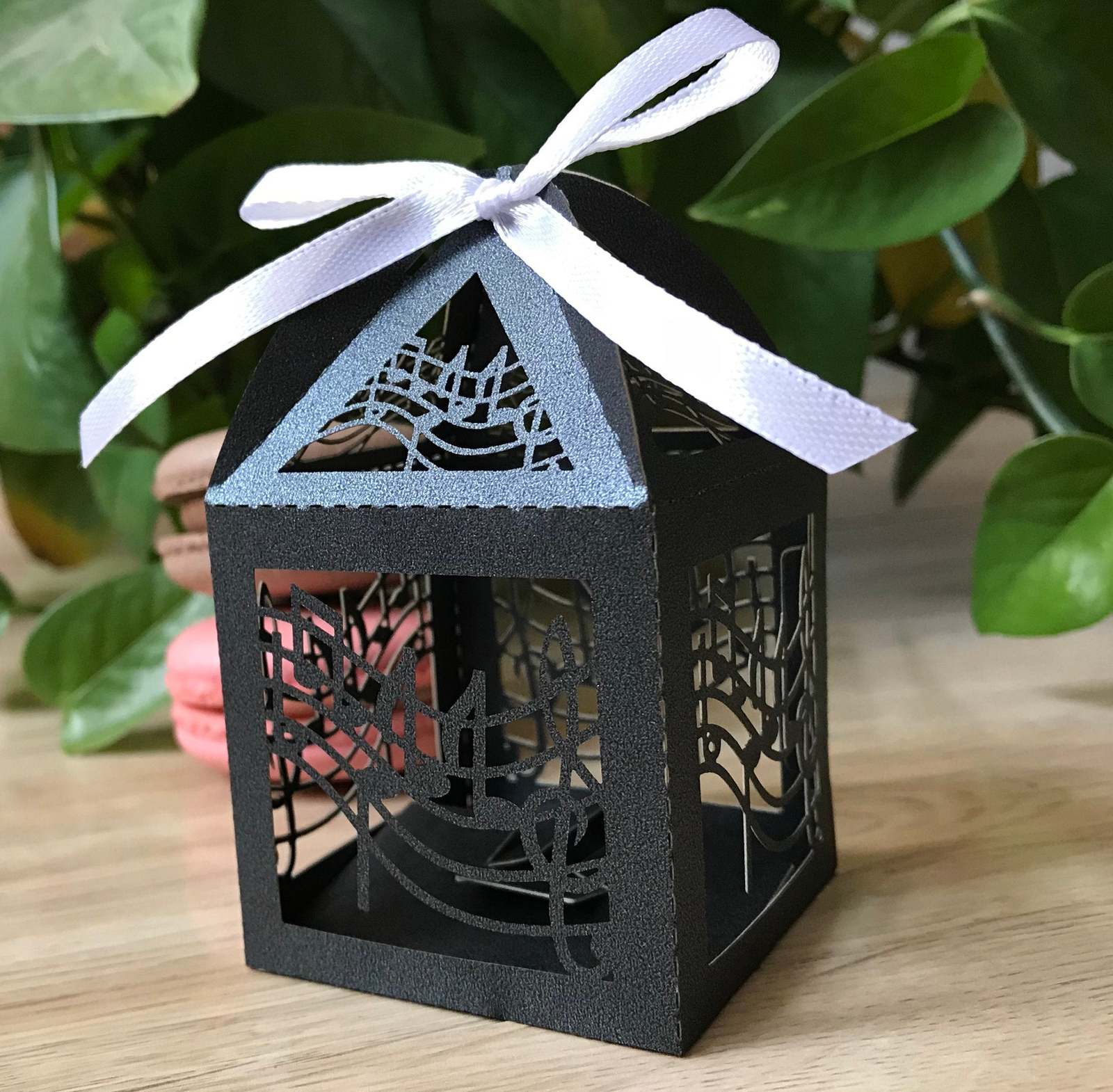 100pcs Black Music Note Laser Cut gift boxes,Laser Cut Wedding favor ...