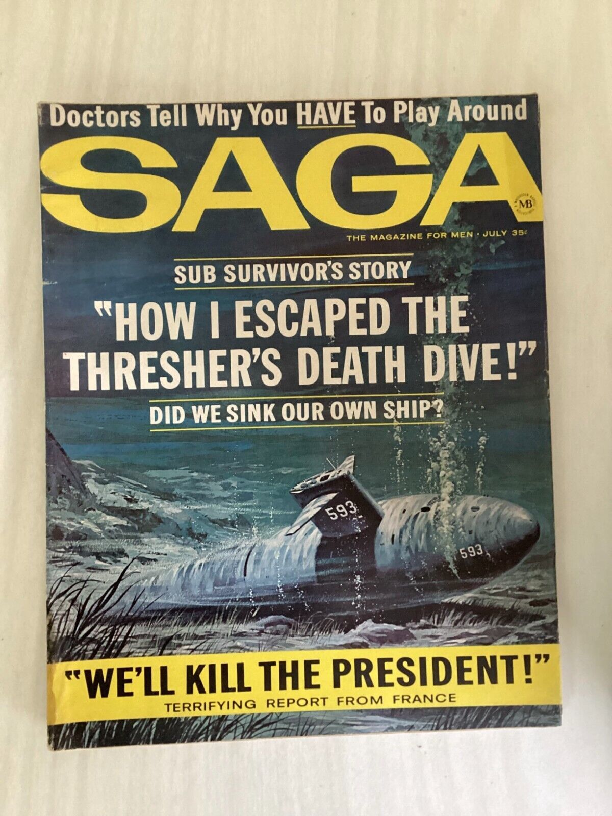 SAGA - July 1963 - ED VALIGURSKY, LOU LAVA, RAY HOULIHAN, JIM MITCHELL ...