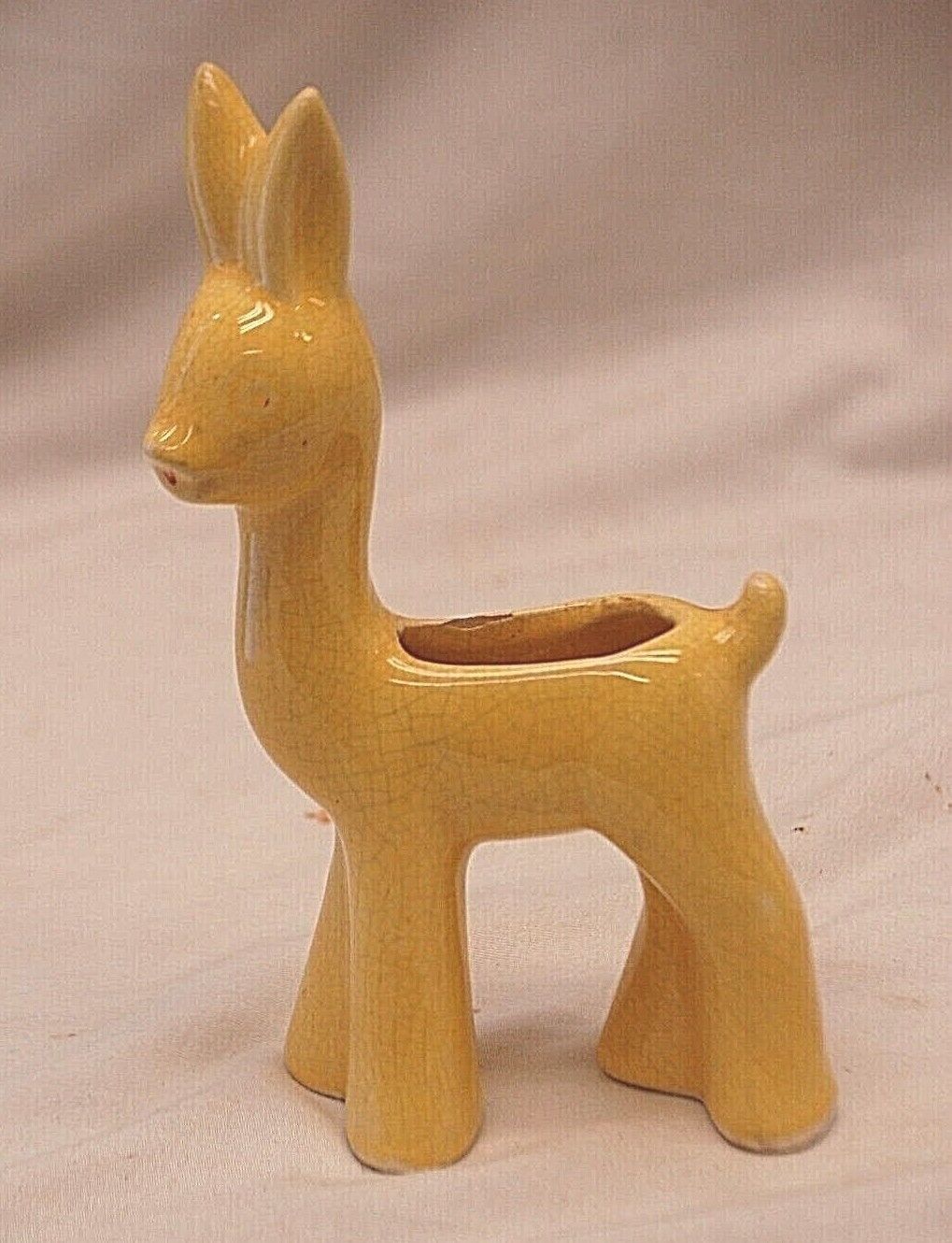 Yellow Deer Succulent Planter Mini Windowsill Figure - Planters