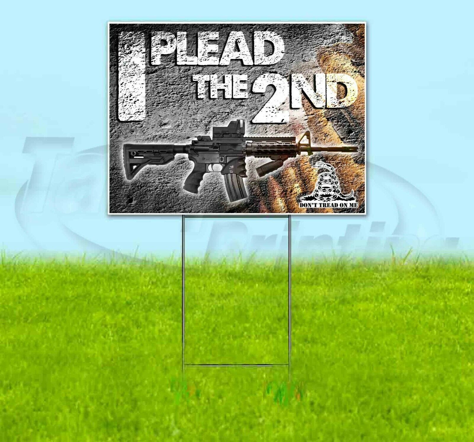 I PLEAD THE 2ND 18x24 Yard Sign Corrugated Plastic Bandit Lawn USA ...