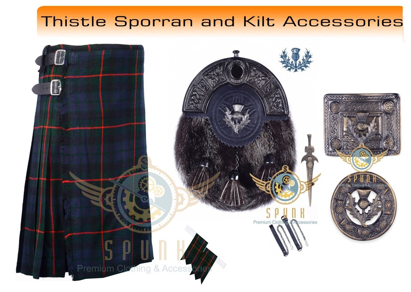 Scottish Gunn Modern 8 yard Kilt Men's Traditional Highland 8 yard kilt ...