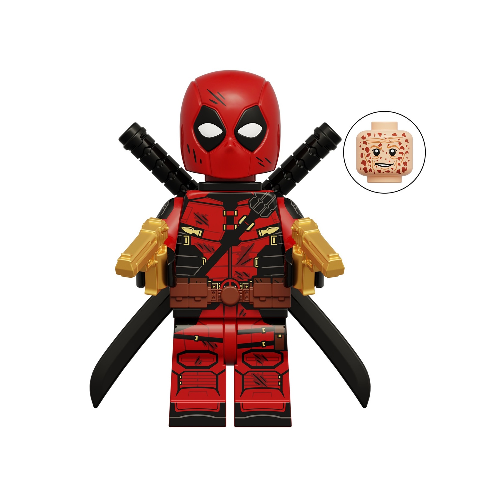 Deadpool Battle Damaged Minifigures Weapons and Accessories - Building ...