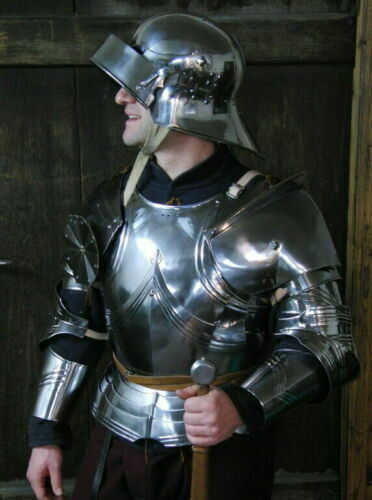 Medieval Polish metal Armor suit wearable Cuirass Pauldron & Sallet ...