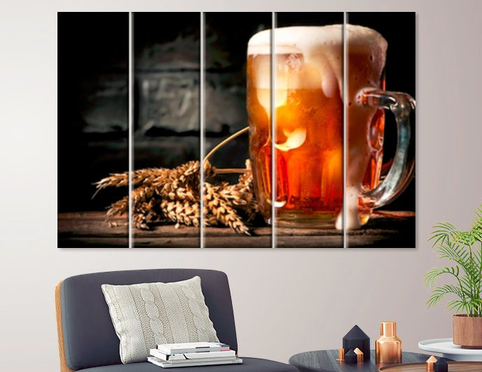 Bar Decor Canvas Beer Canvas Kitchen Decor Restaurant Decor Beer Wall ...