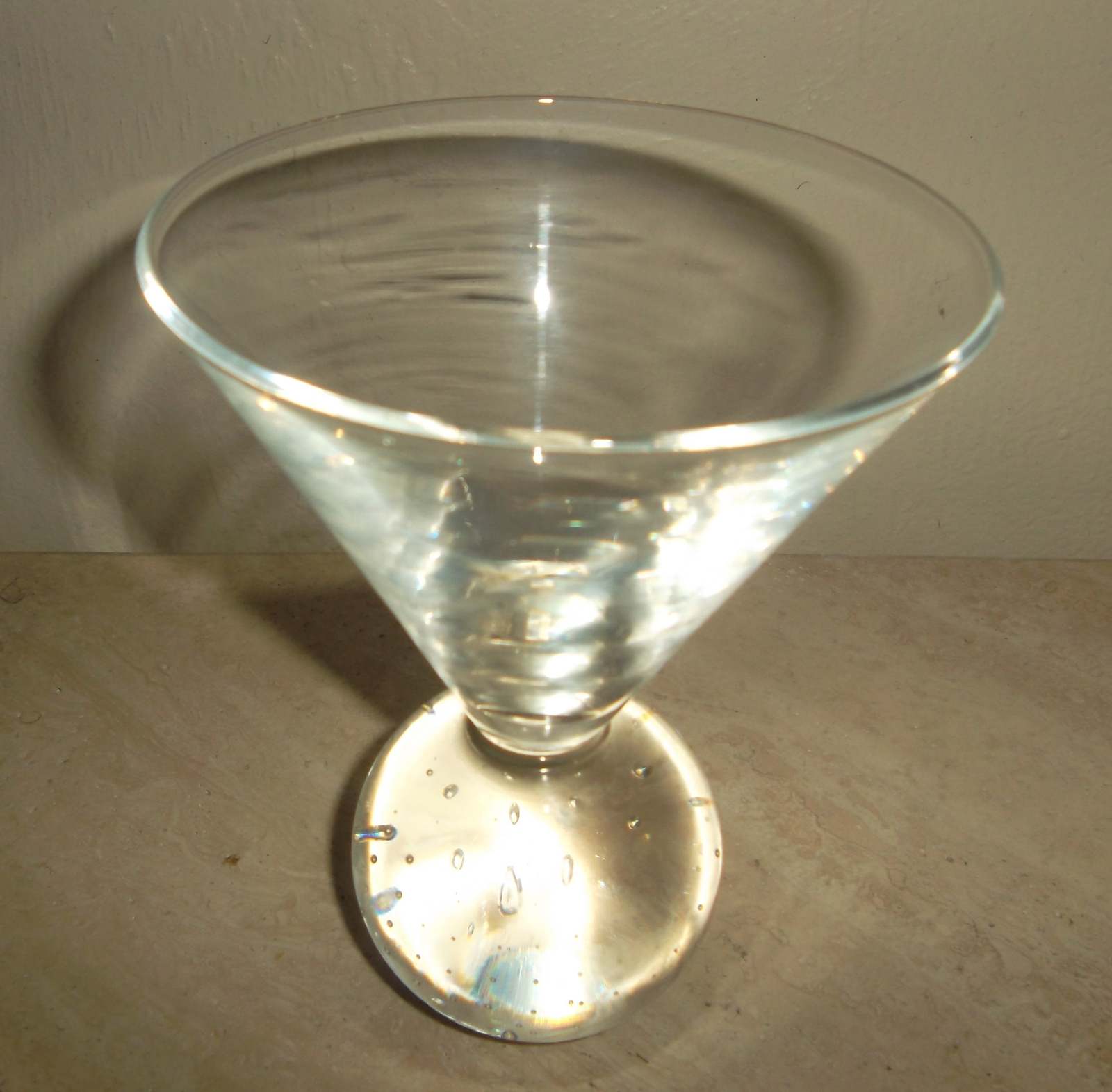 Handblown Glass Martini/Display Clear Glass Controlled bubbles Ball ...