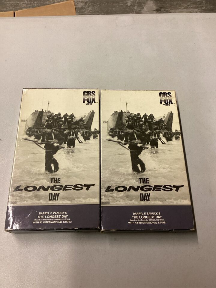 The Longest Day VHS Tapes Part 1 Part 2 Greatest War Film Ever Made