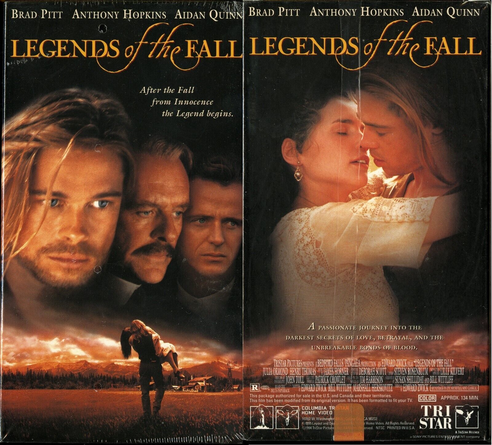 LEGENDS OF THE FALL VHS BRAD PITT JULIA ORMOND COLUMBIA TRI STAR VIDEO ...