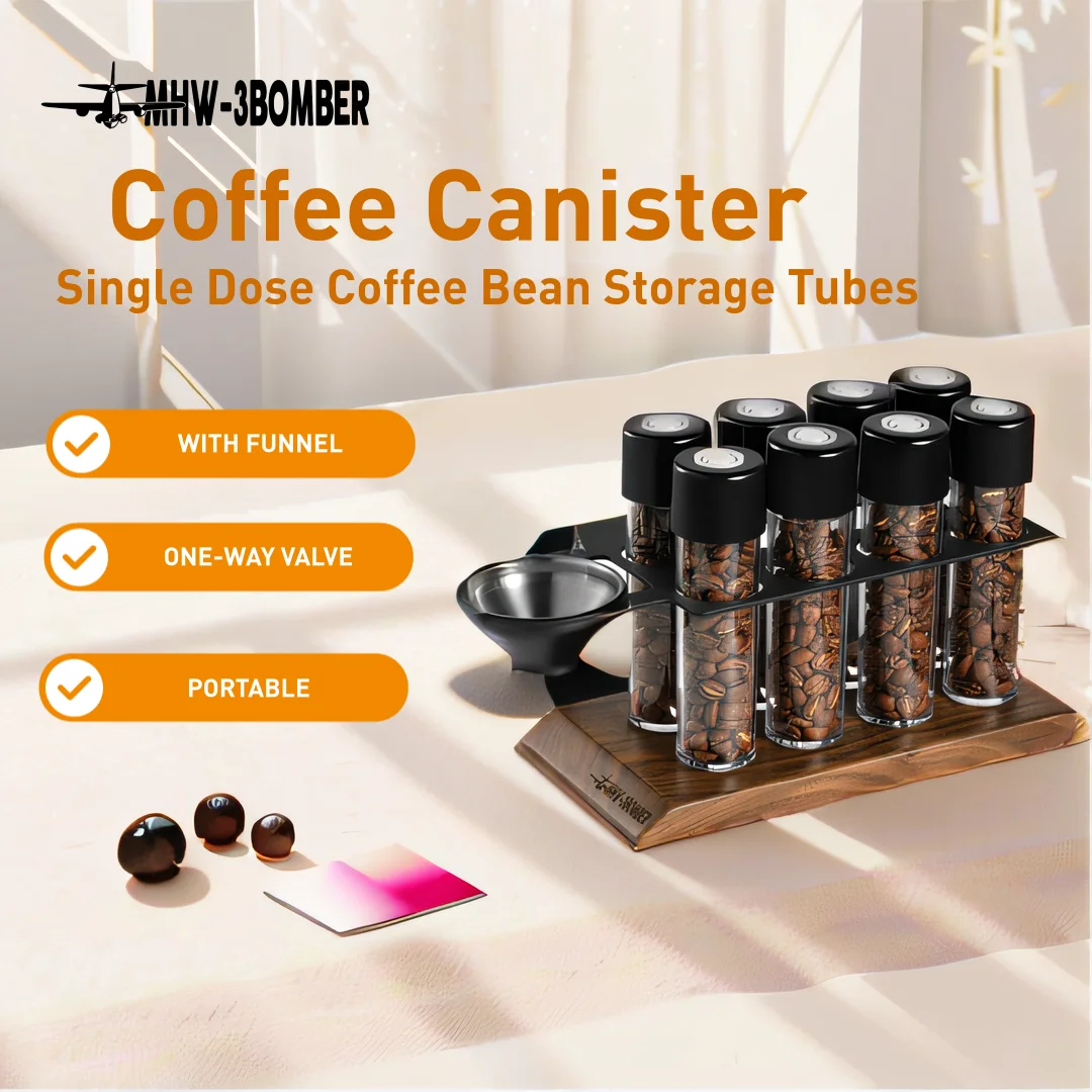 Apothecary Bag Vintage Coffee Bean Cellar Single Dose Storage Tubes 12 ...