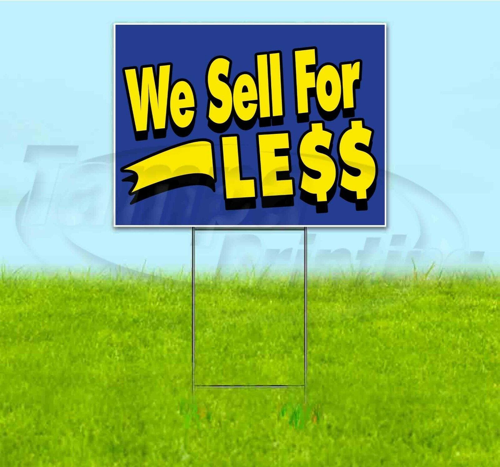 WE SELL FOR LESS 18x24 Yard Sign WITH STAKE Corrugated Bandit BUSINESS ...