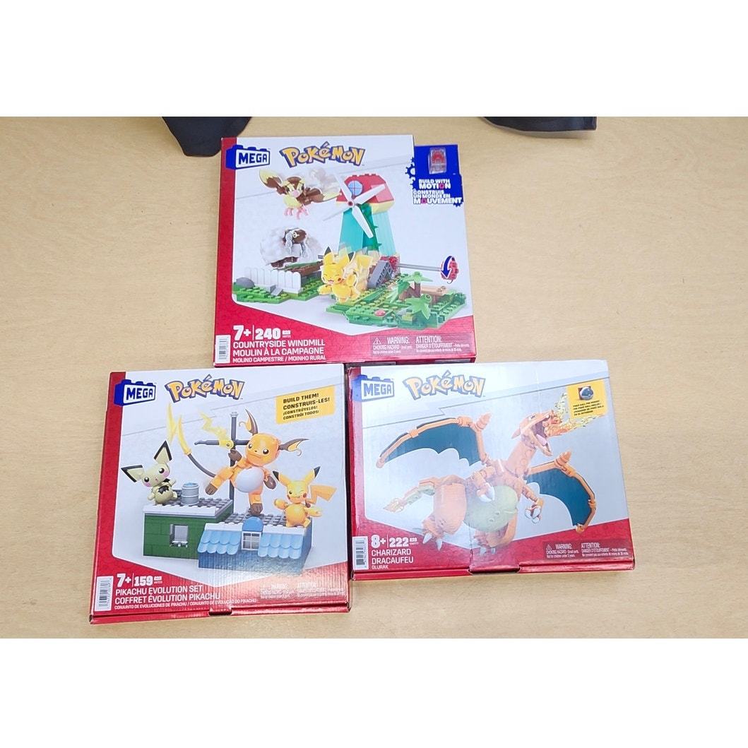 Pokemon Mega Blocks Bundle Countryside Windmill Pikachu Evolution Set ...