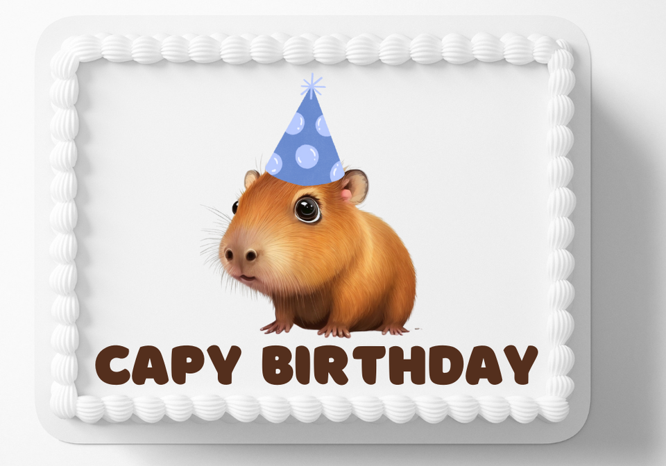 Capybara Capy Birthday Edible Image Personalize Edible Birthday Cake ...