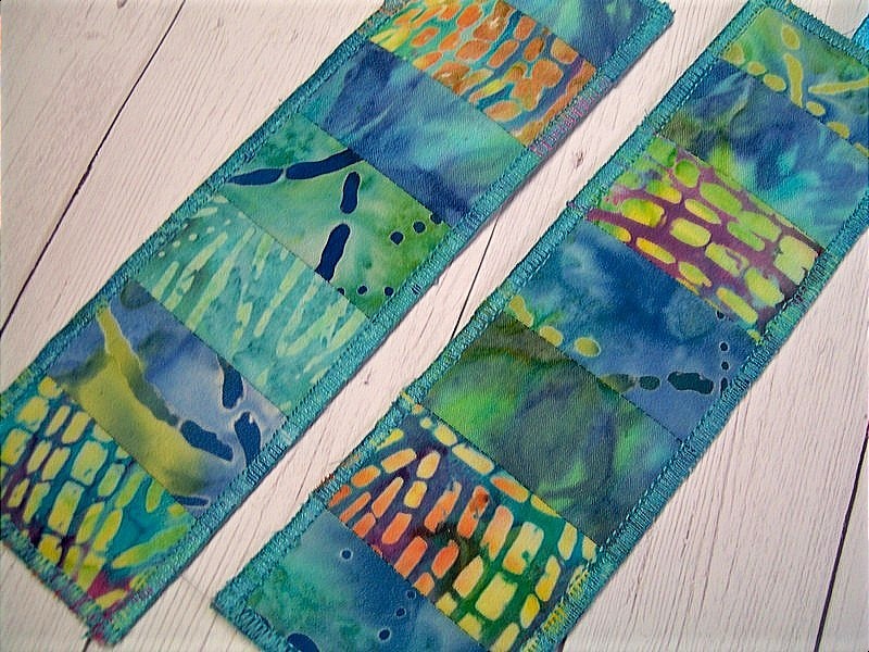 Handmade "OCEAN" 2 Reversible Batik Patchwork Bookmarks - Student ...