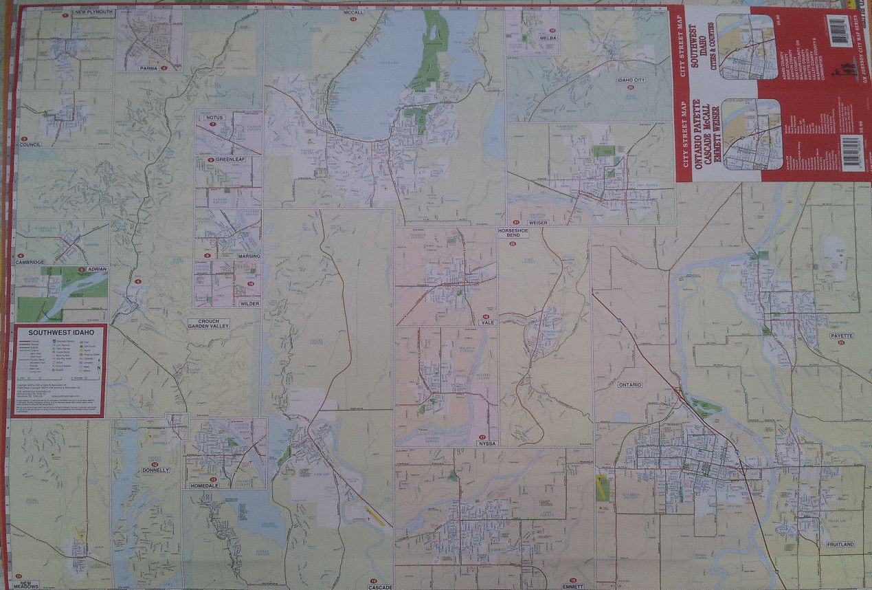 Ontario Payette Cascade McCall Emmett Weiser 27 x 39 Laminated Wall Map ...