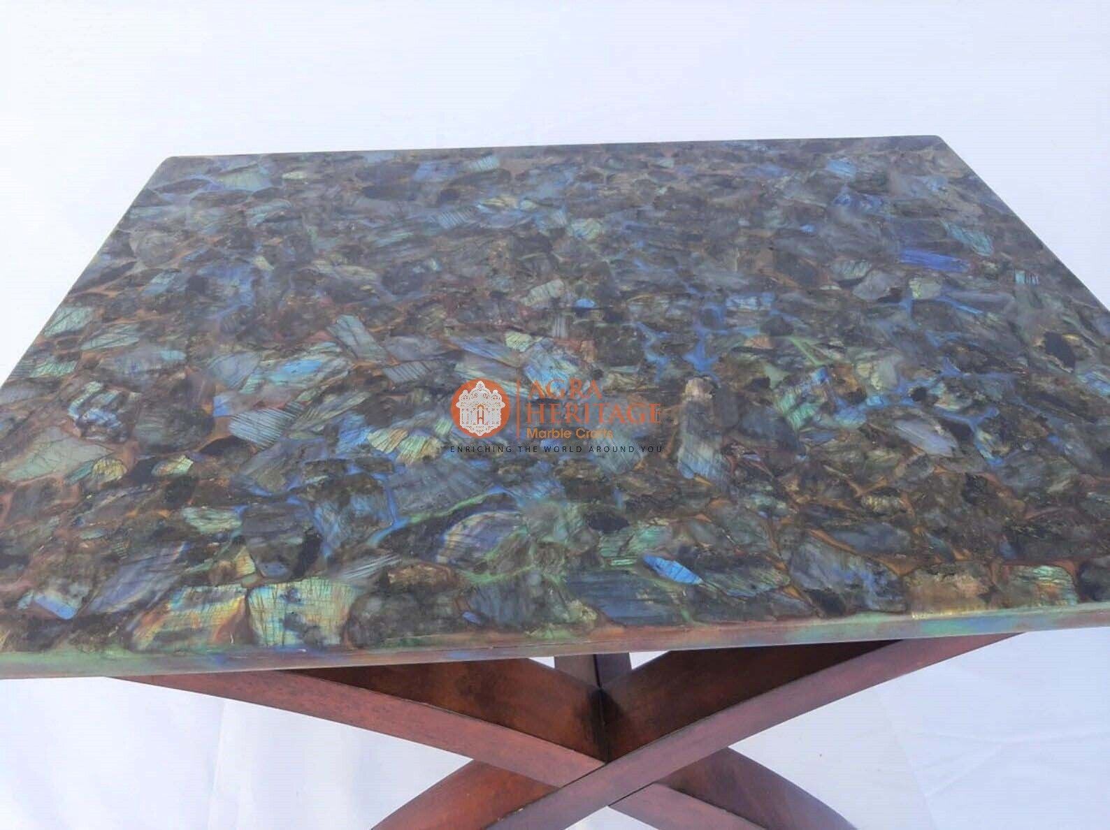 Labradorite Real Stone Restaurant Table, Stone Center Table, Countertop ...