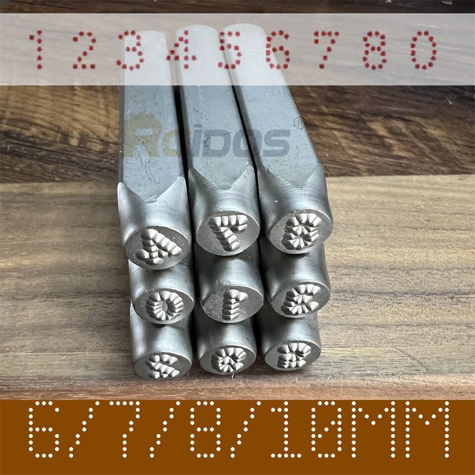 Number Stamp Set Dot Lattice Motorbike Car Chassis Steel Word Punch ...