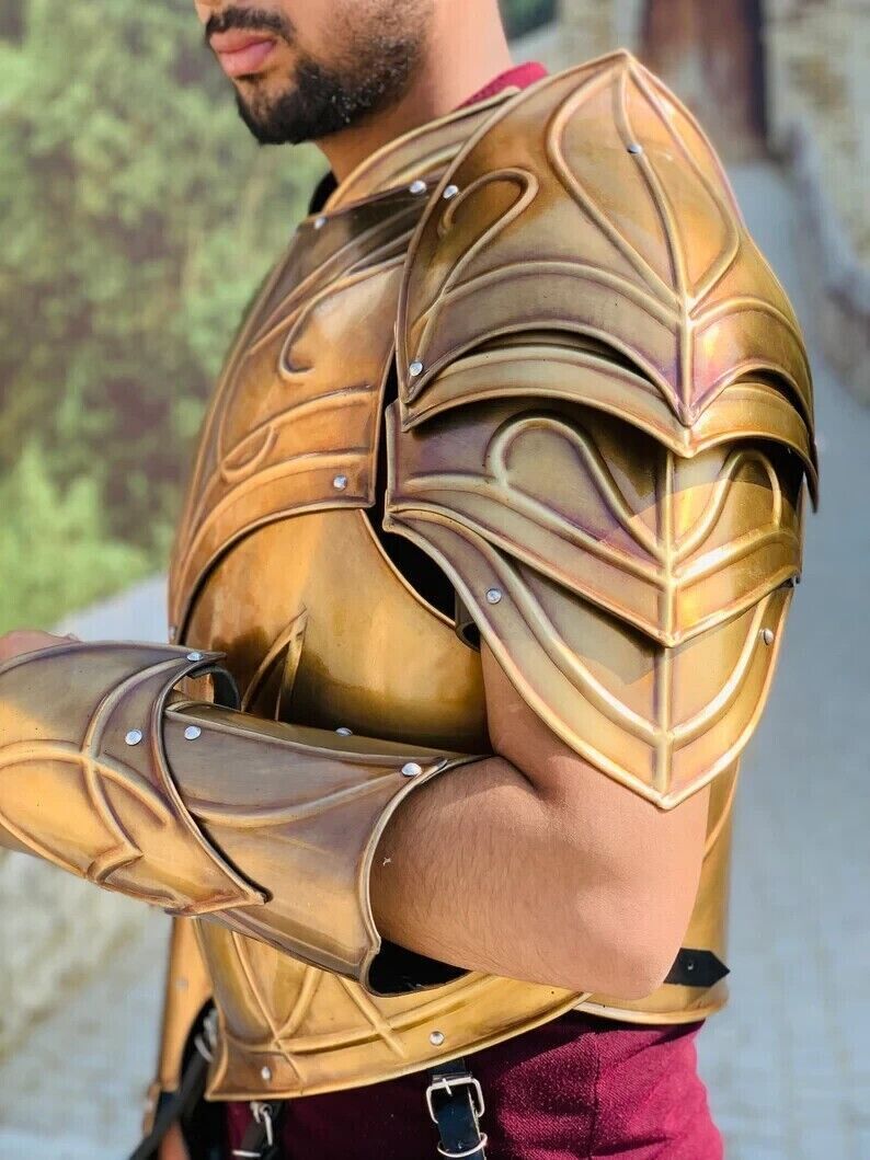 Medieval LOTR Elven Armor Cuirass With Pauldrons Bracers & Tassets ...