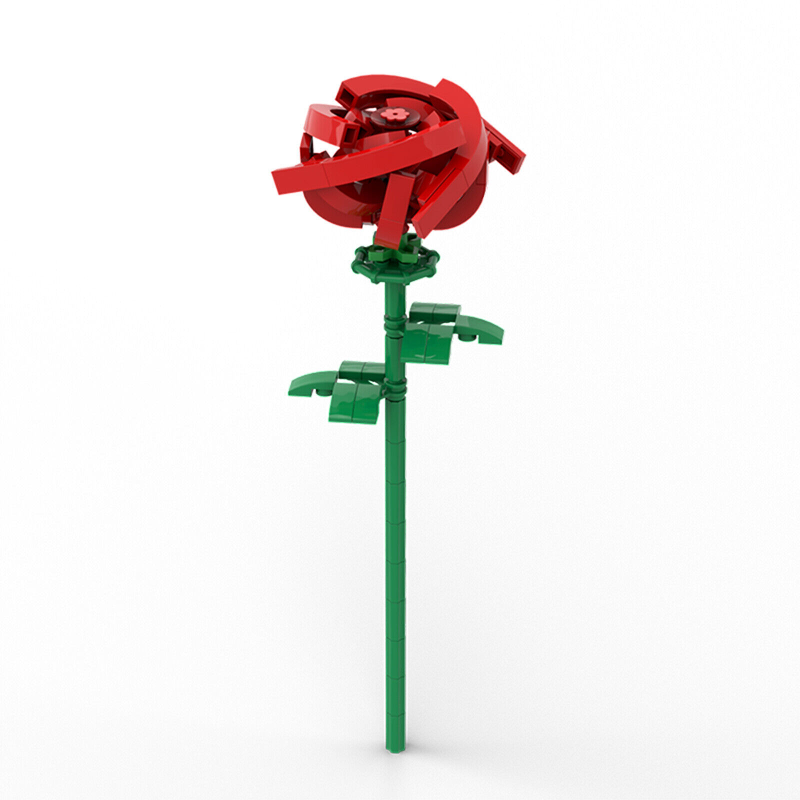 BuildMoc Long Stem Red Rose Model Plants Bouquet 443 Bricks for ...