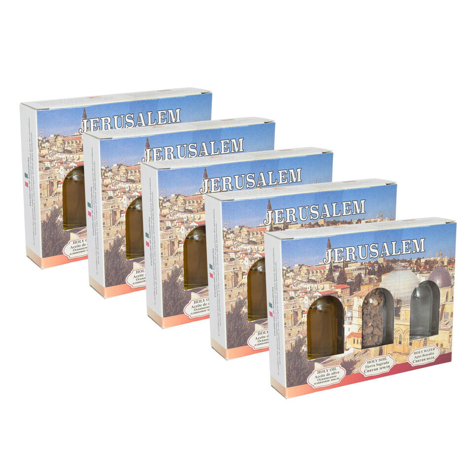 Holy Land Blessing Set 5 pcs Gift Kit 3 Holy Elements Oil Water Earth ...