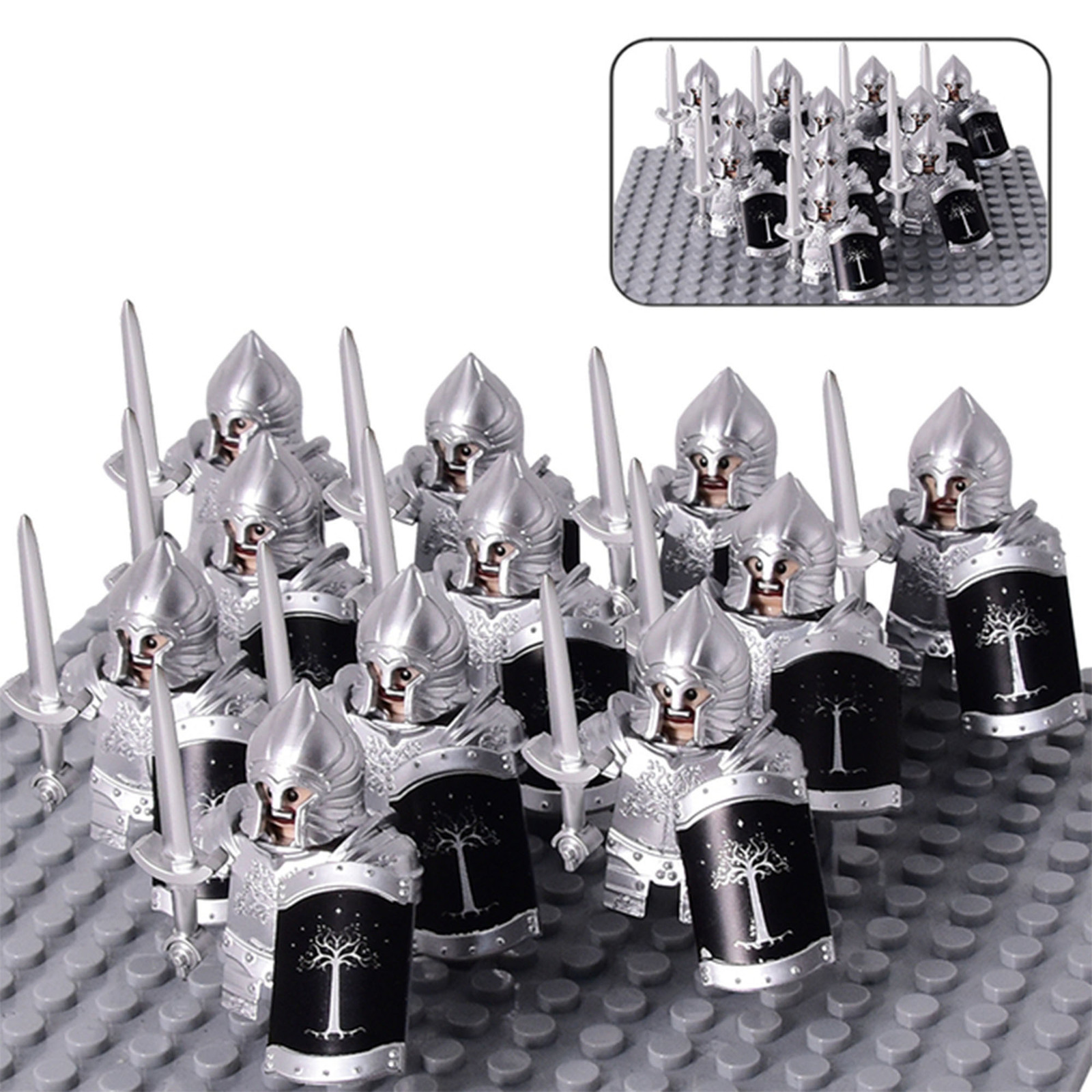 LOTR Gondor Heavy Sword Infantry Army 11 Minifigures Set - Building Toy ...