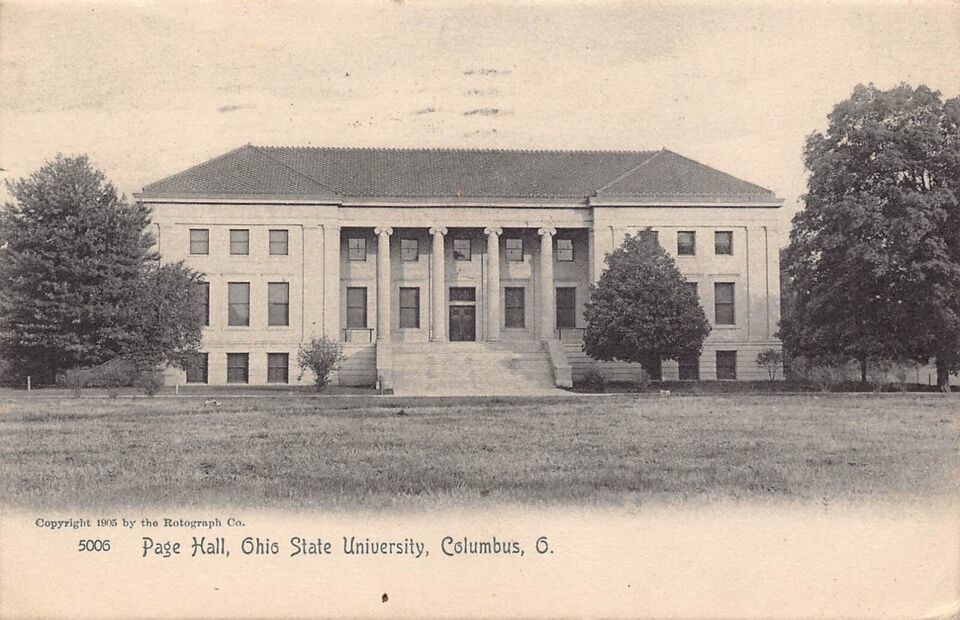 Page Hall Ohio State University Columbus OH 1910 Rotograph postcard ...