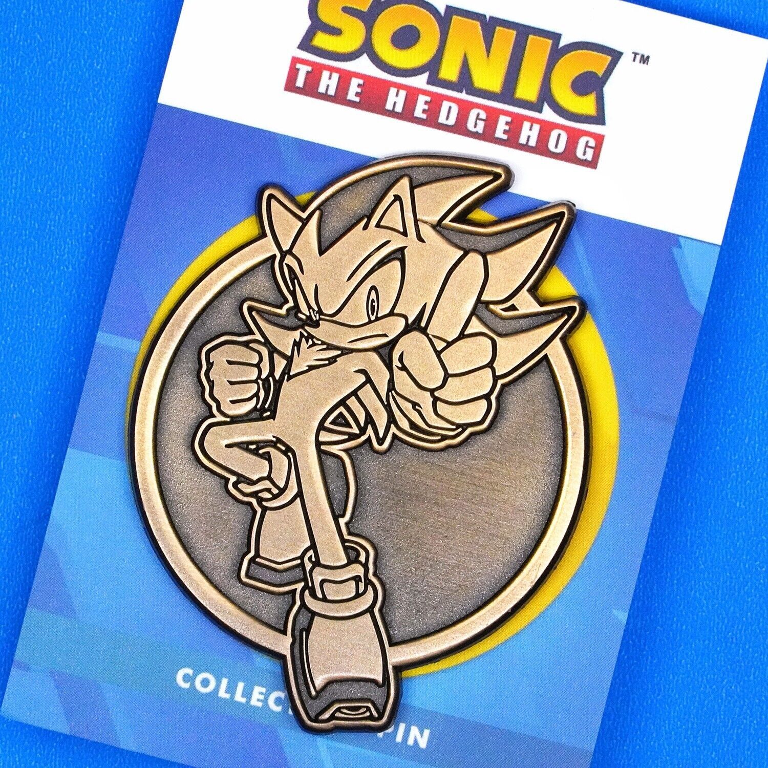 Sonic the Hedgehog Shadow Limited Edition Gold Emblem Enamel Pin Figure ...