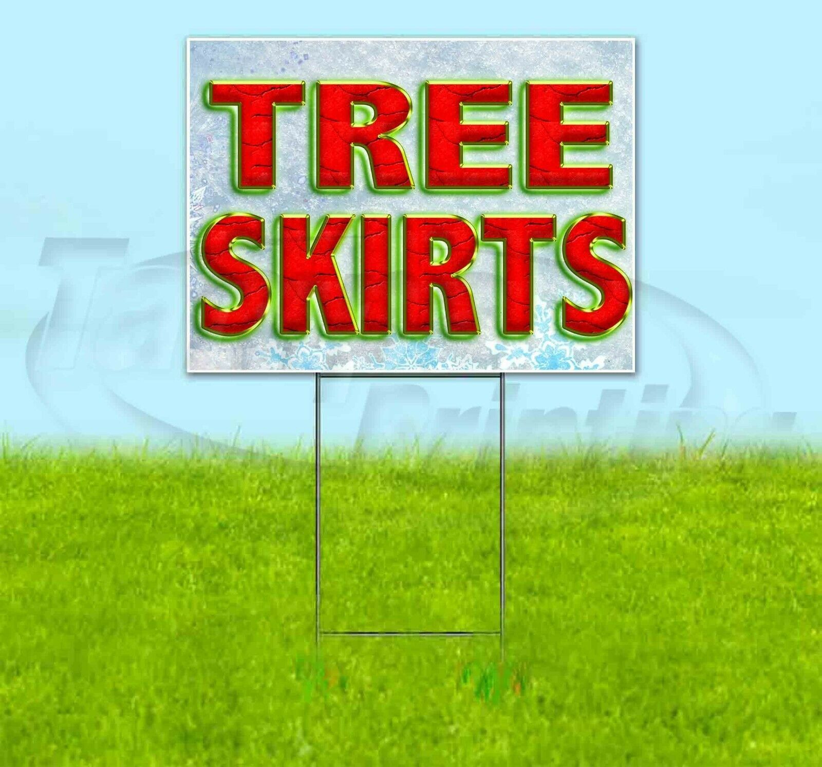 TREE SKIRTS 18x24 Yard Sign Corrugated Plastic Bandit Lawn CHRISTMAS ...